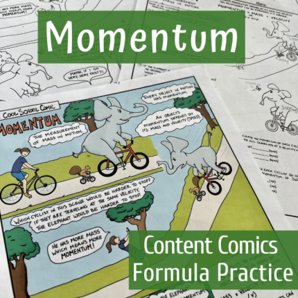 Momentum Formula Practice - Cool School Comics