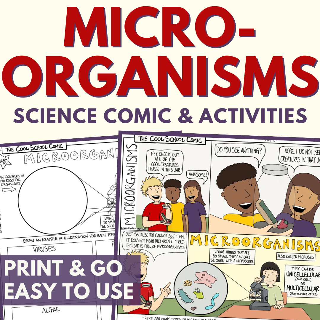 Microorganisms Science Comic and Worksheets - Cool School Comics