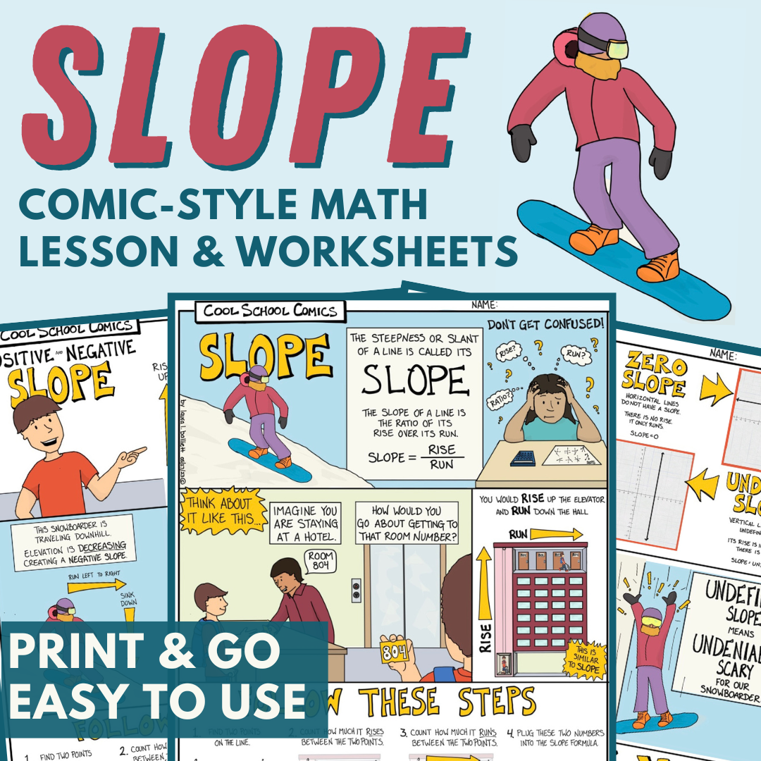Slope Lesson Plan and Worksheets - Cool School Comics