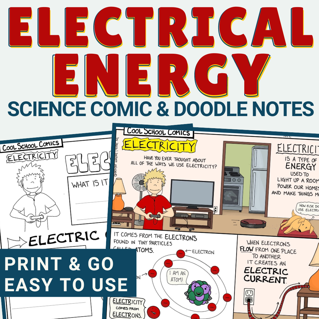 Electricity Doodle Notes Activity - Cool School Comics