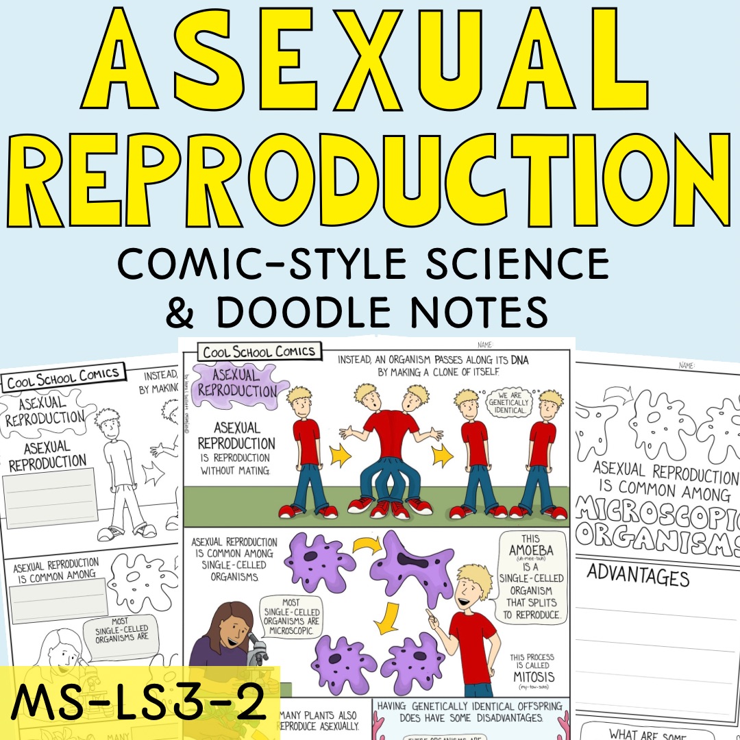 Asexual Reproduction Doodle Notes Activity - Cool School Comics