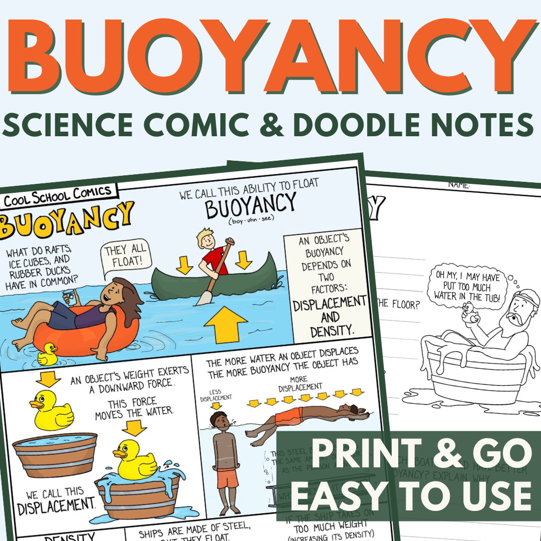 Sink or Float Buoyancy Comic & Doodle Notes - Cool School Comics