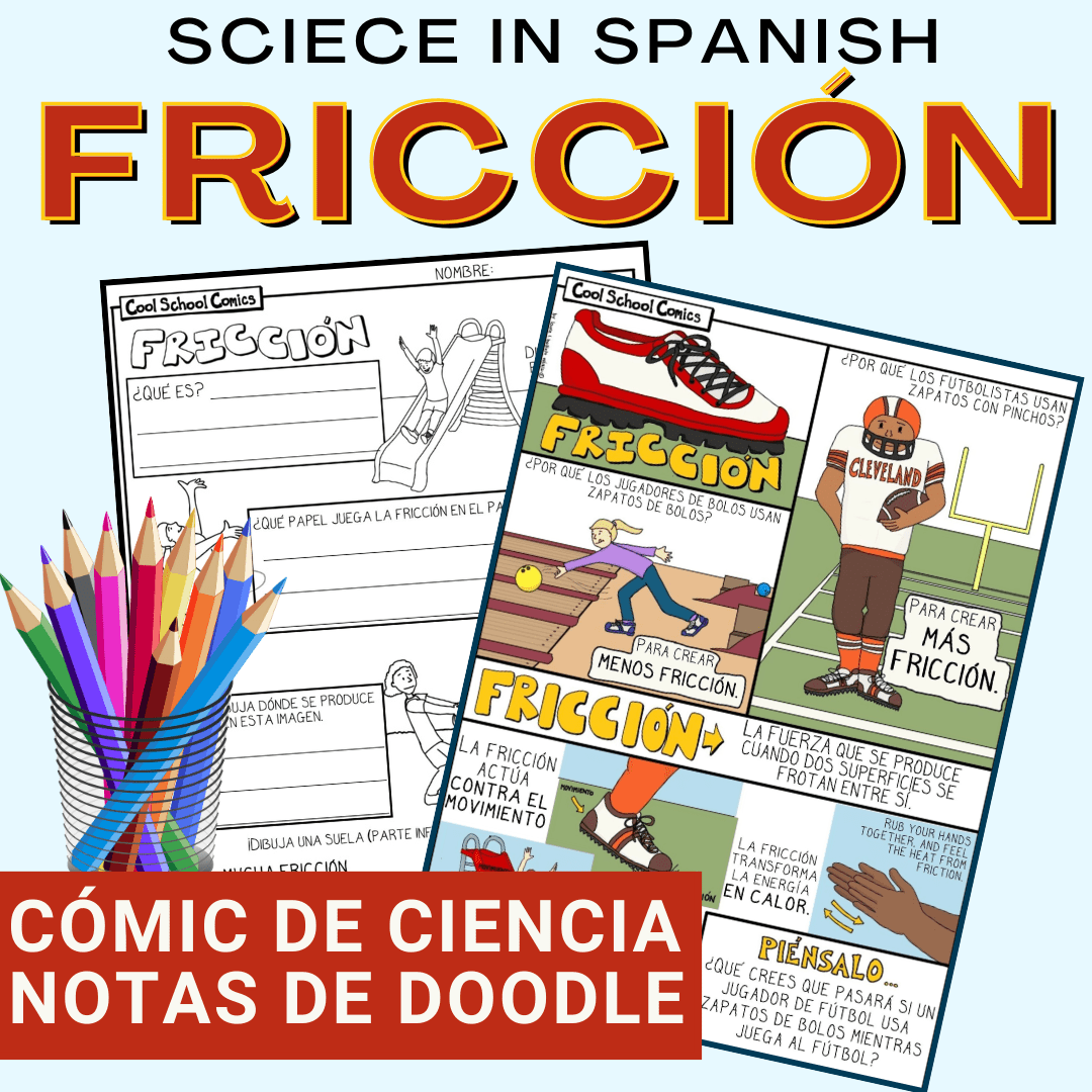 Fricción Friction Science Comic in Spanish - Cool School Comics