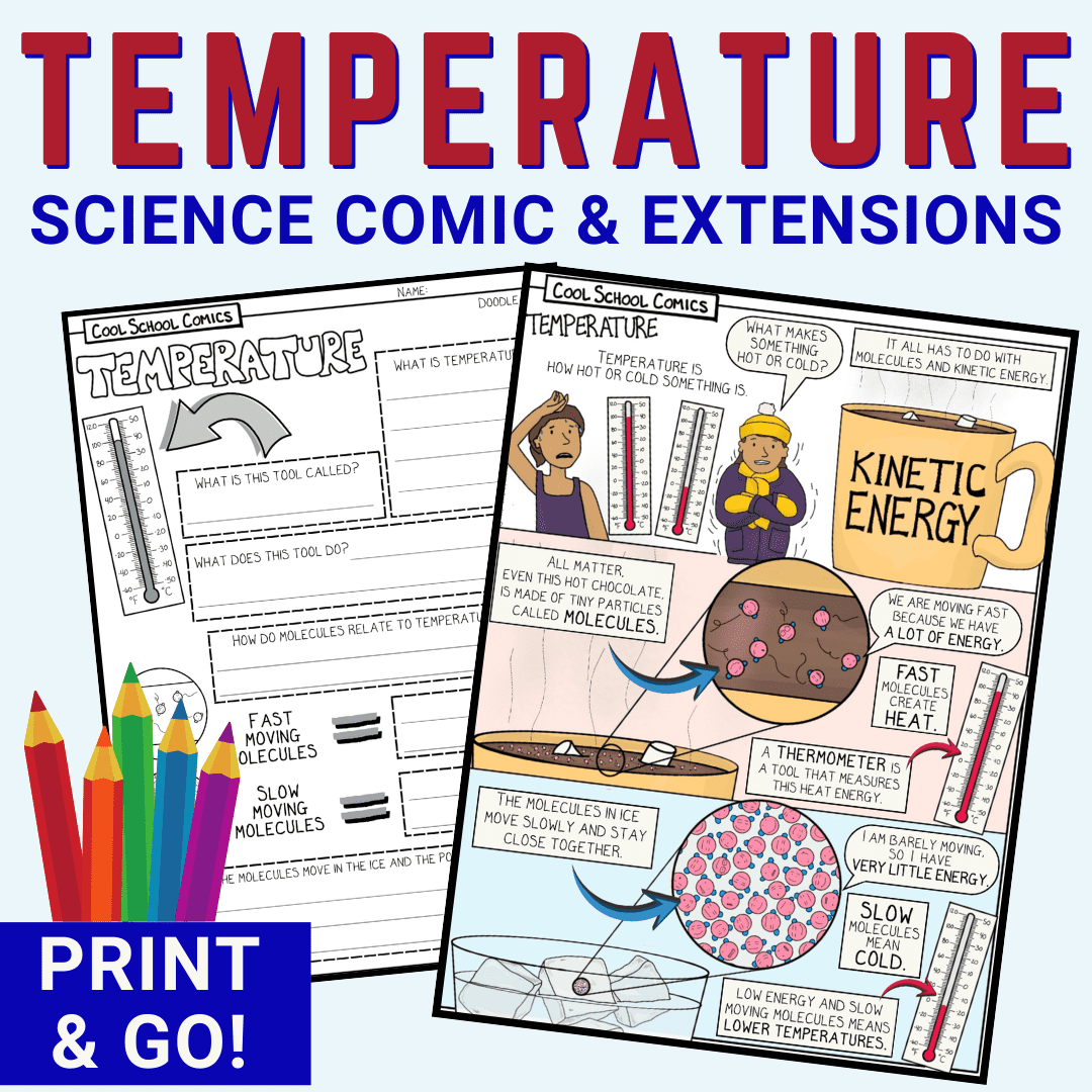 What is Temperature? Kinetic Energy Comic - Cool School Comics